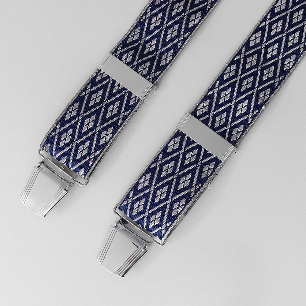Navy Diamond Pattern Braces – Sophos Wholesale
